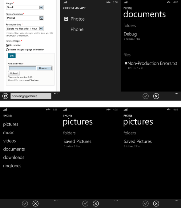 Selecionar de arquivos do Windows Phone 8.1 em ação (File Picker ...
